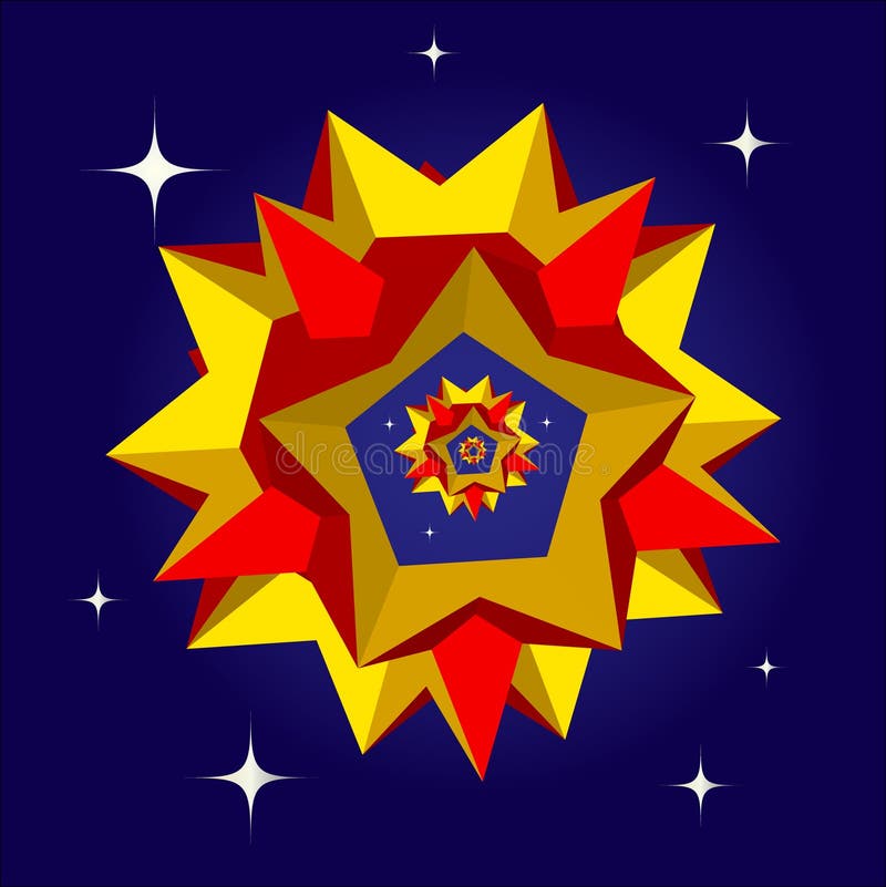 Six star polyhedrons stock illustration. Illustration of geometry ...