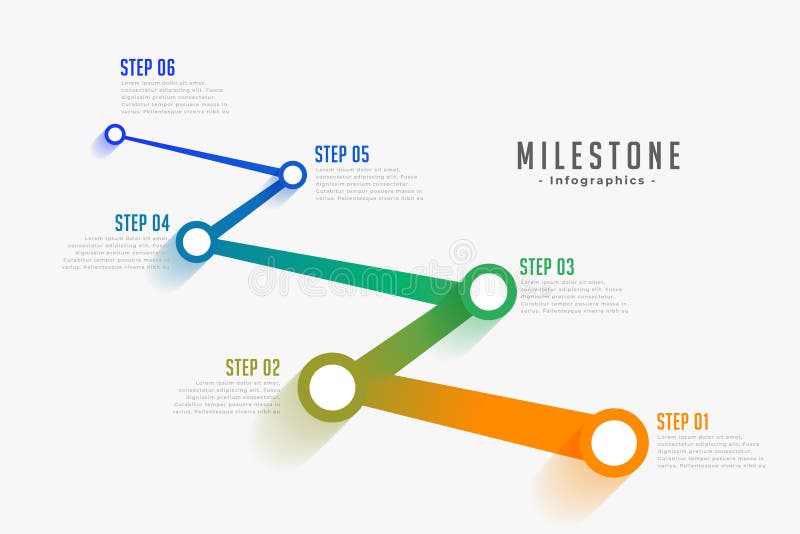 Six Step Milestone Infographic Map Template for Success Stock Vector ...