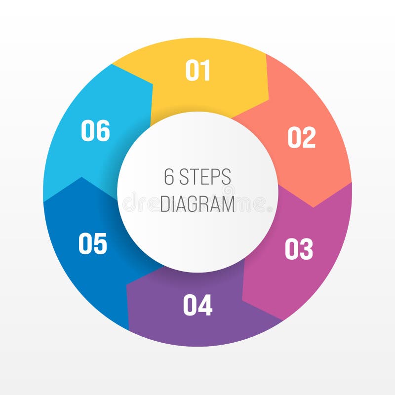 Six Step Modern Infographic Diagram Stock Vector - Illustration of ...