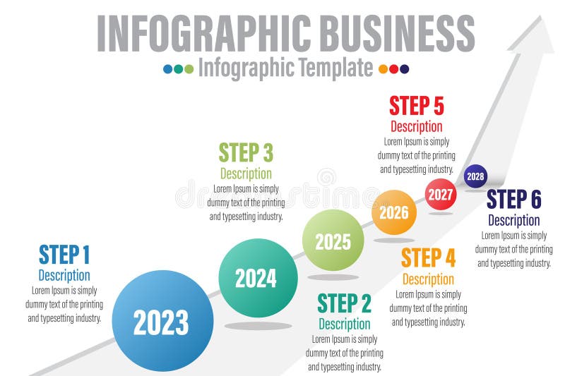Six 6 Steps or Six 6 Option Infographic Template for Business. Modern ...