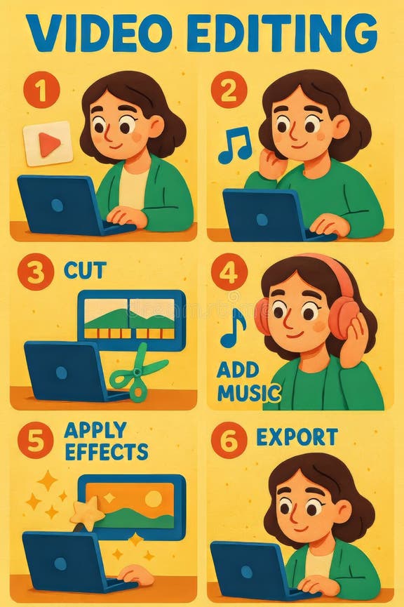 Six Steps To Edit a Video Using a Laptop, Adding Music, Cutting Video Clips and Applying Effects ...