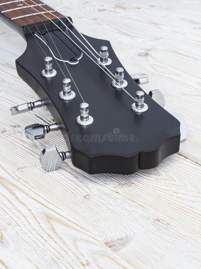 Six-stringed Guitar Neck with Steel Strings Stock Photo - Image of ...