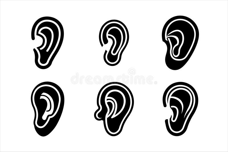 Ear Diagram Black White Stock Illustrations – 258 Ear Diagram Black ...