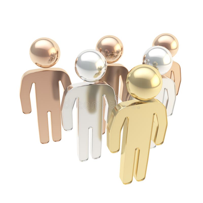 Six Symbolic Human Figures As Hierarchy Metaphor Stock Illustration ...