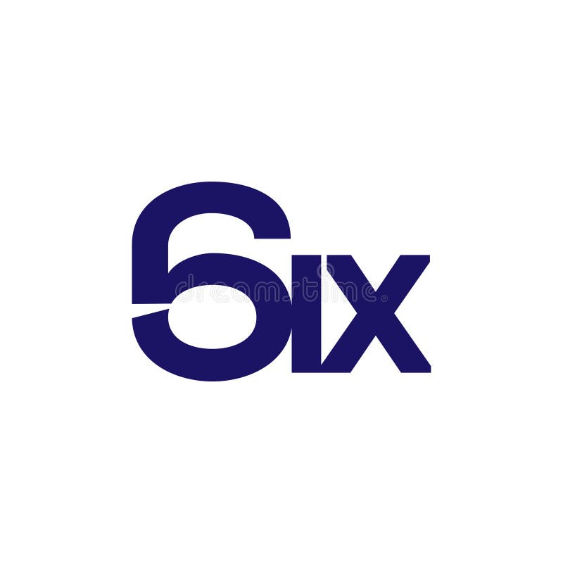 Six Text Logo Vector Template. Number Logo Text Element Stock Vector ...