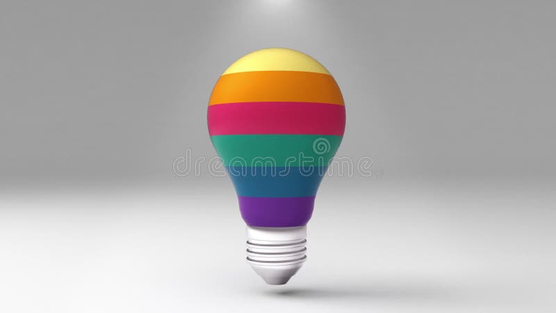 Six Title 3D Bulb Shape Box, Visualization Shape a Light Bulb ...