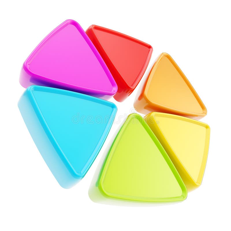 Six Triangle Segment Abstract Composition Isolated Stock Illustration ...