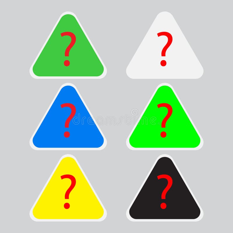 A Set of Six Question Mark Icons, Each Rendered Stock Vector ...