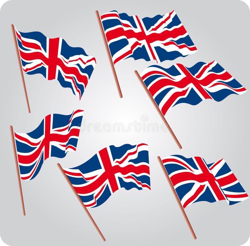 Six UK flags stock vector. Illustration of vector, union - 6008459