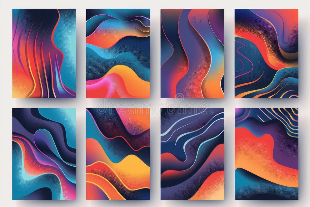 Six Unique Backgrounds with Different Colors and Textures Stock Photo ...