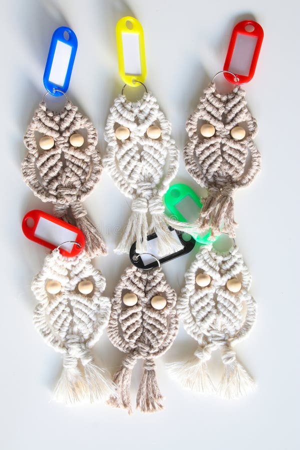 Macrame key rings stock photo. Image of knot, pendant - 198943476