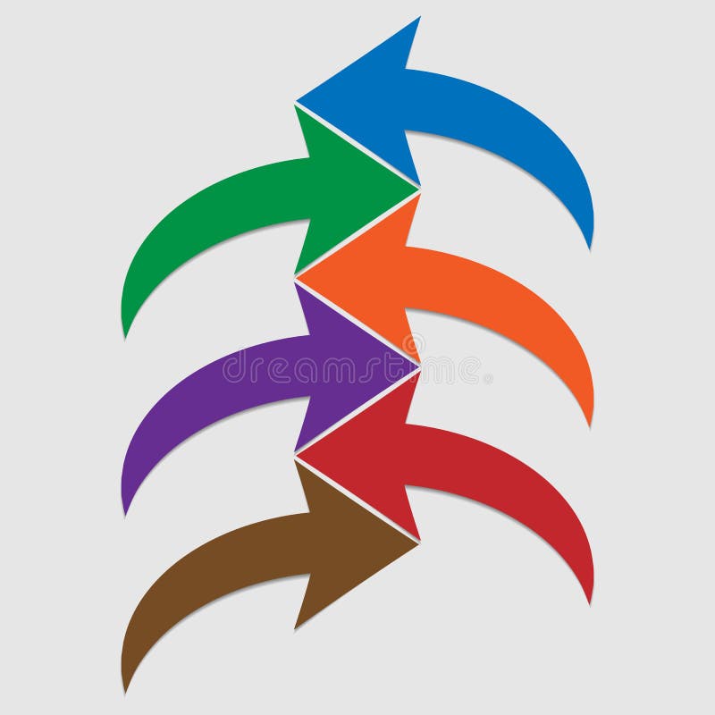 Six Vector Arrows. Design Elements Stock Vector - Illustration of ...