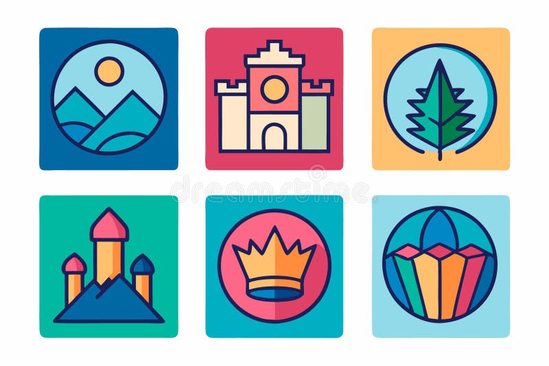 Six Vector Icons are Displayed, Each with a Distinct Stock Vector ...