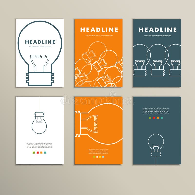 Six Vector Line Patterns Brochures with Lights Stock Vector ...