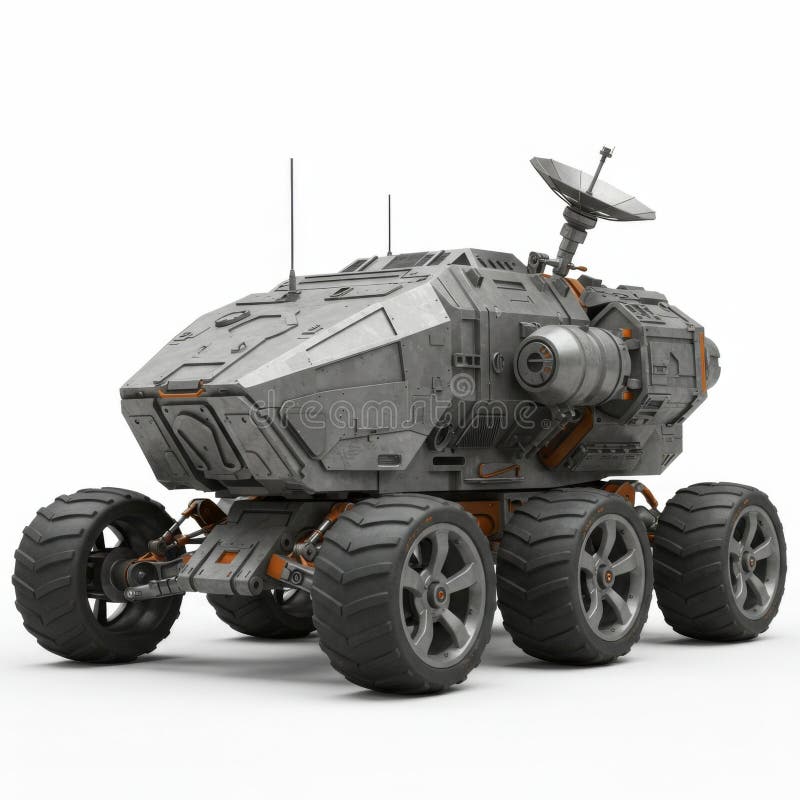 Six Wheeled Robotic Exploration Rover on White Background Stock Photo ...