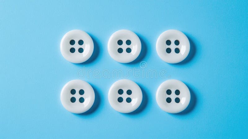 Six White Buttons Arranged Blue Background Stock Photos - Free ...