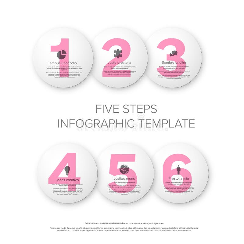 Six Circle Steps Timeline Process Infographic Dark Version Stock Vector ... Six Circle Steps Timeline Process Infographic Dark Version Stock Vector ...