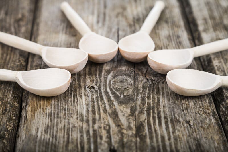 Six wooden spoons stock photo. Image of brown, wooden - 98596380