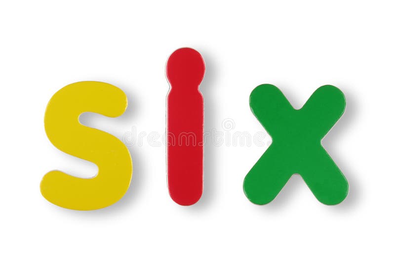 Six Word in Coloured Magnetic Letters with Clipping Path Stock Image ...