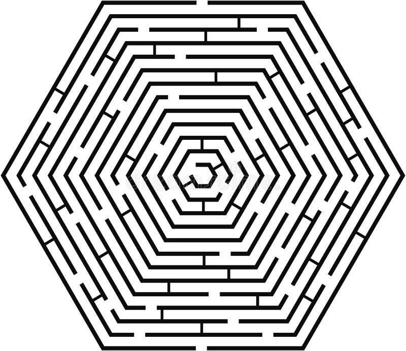 Circle labyrinth stock vector. Illustration of entrance - 8042906