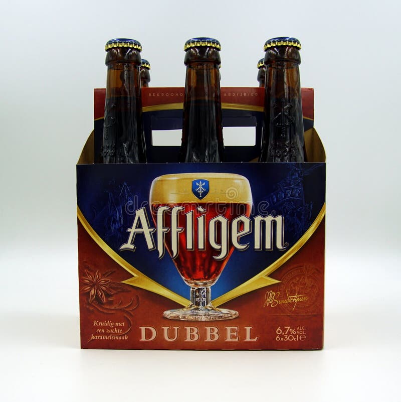 Sixpack of Affligem Dubbel Beers Editorial Stock Image - Image of ...