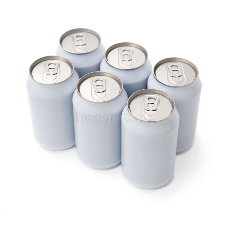Six Pack Beverage Cans High Key Stock Image - Image of shallow ...