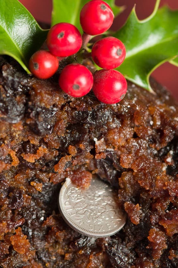 Christmas Pudding with a Brandy Flambe Stock Photo - Image of cooking ...
