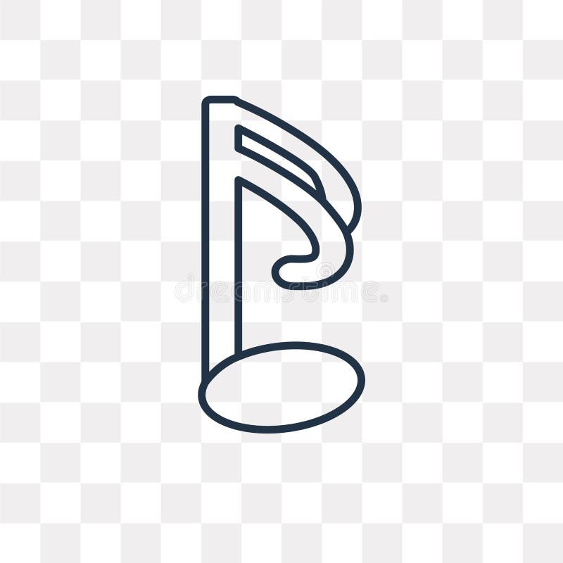 Sixteenth Note Vector Icon Isolated on Transparent Background, L Stock ...