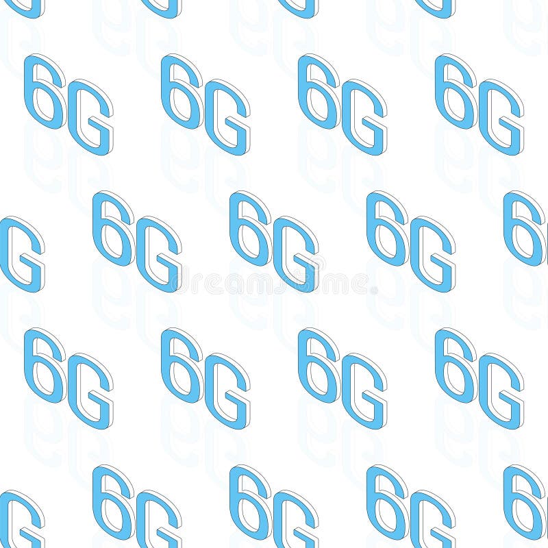 Sixth Generation Seamless Pattern. a Blueprint of Technology. Isometric ...