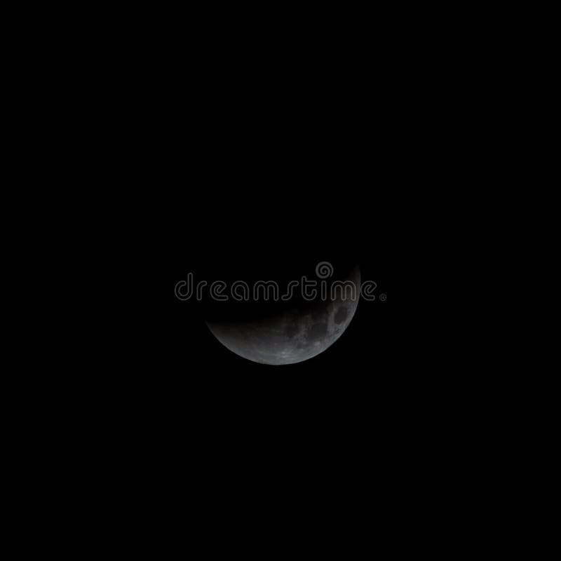 Sixth Phase of a Moon Eclipse Stock Photo - Image of penumbral, sphere ...