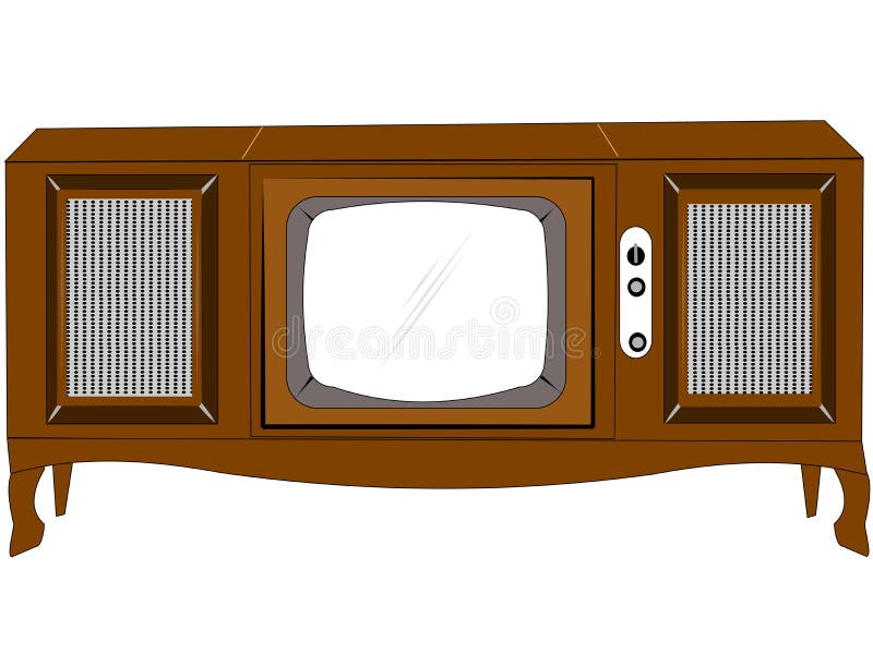 Sixties console tv stock vector. Illustration of entertainment - 23901295