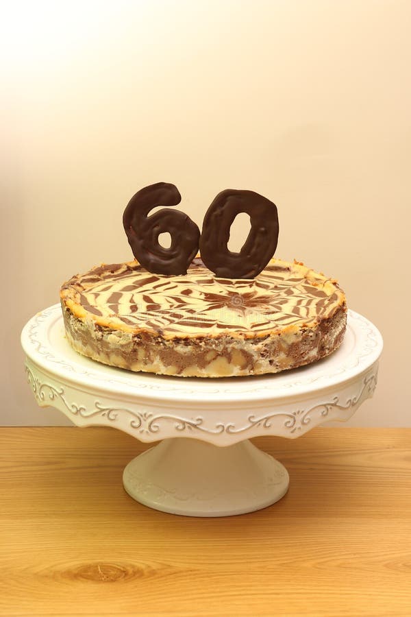 Sixty Birthday Chocolate & Cheese Cake Stock Photo - Image of sixty ...