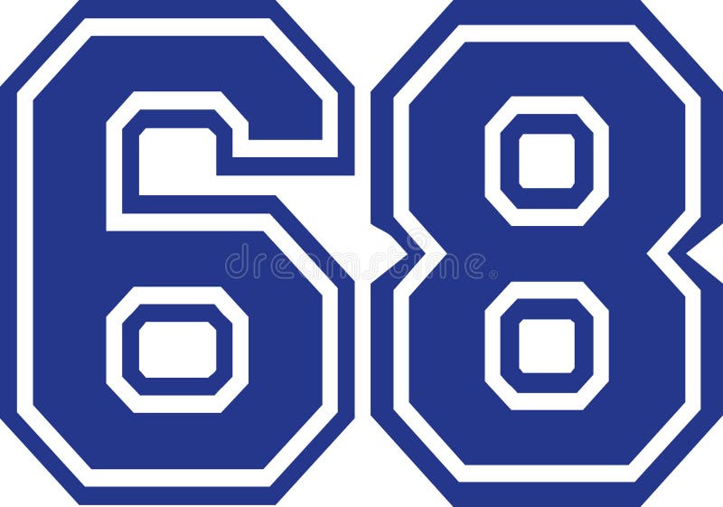 Sixty-eight College Number 68 Stock Vector - Illustration of numeral ...