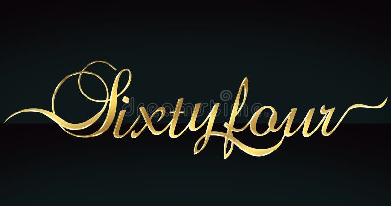 Sixty-four Gold Lettering stock photo. Illustration of woding - 378815380