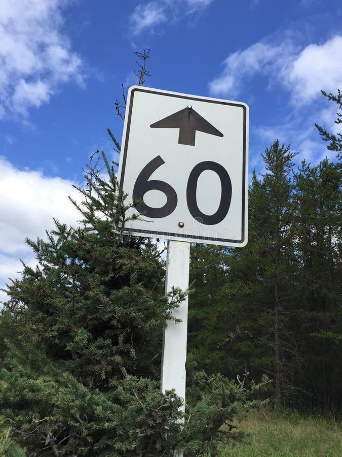 Sixty Kilometer Per Hour Speed Sign Ahead Stock Photo - Image of miles ...