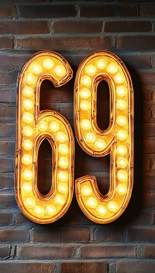 Sixty Nine, Number 69, Neon Sign, Light Bulbs, Interior Design, Rustic ...