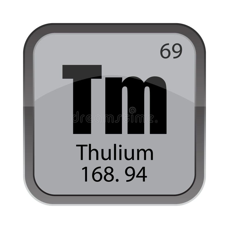 Sixty Nine 69. Thulium 168.94 Box. Tm Atomic Shape. Vector Gray Tile ...