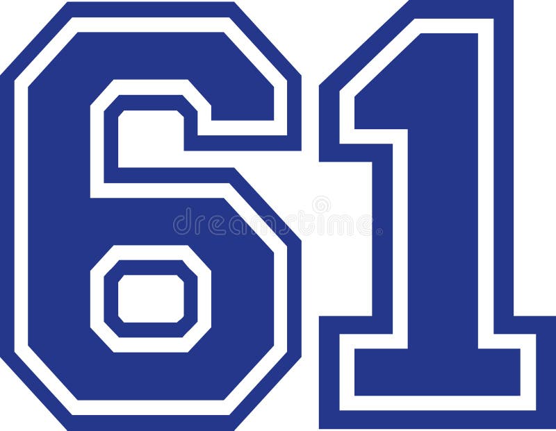 Sixty-one College Number 61 Stock Vector - Illustration of character ...