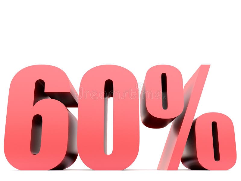 Sixty Percent 60 Symbol .3d Stock Illustration - Illustration of number ...