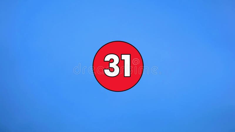Sixty Seconds ( 60 )Countdown Timer Featuring Bold Red and White ...