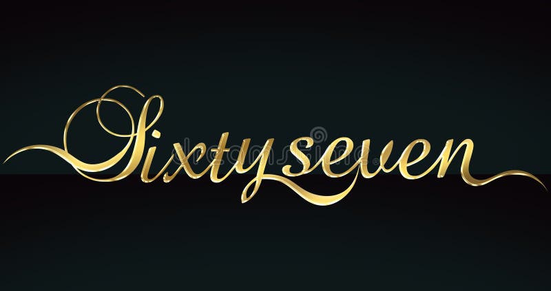 Sixty-seven Gold Lettering stock photo. Illustration of shiny - 378815548