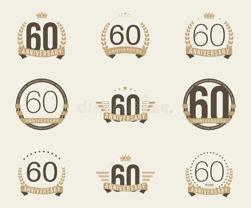 Sixty Years Anniversary Celebration Logotype. 60th Anniversary Logo ...