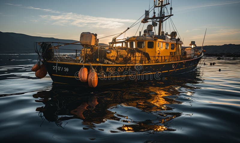 Large Boat Floating on Body of Water Stock Image - Image of beautiful ...