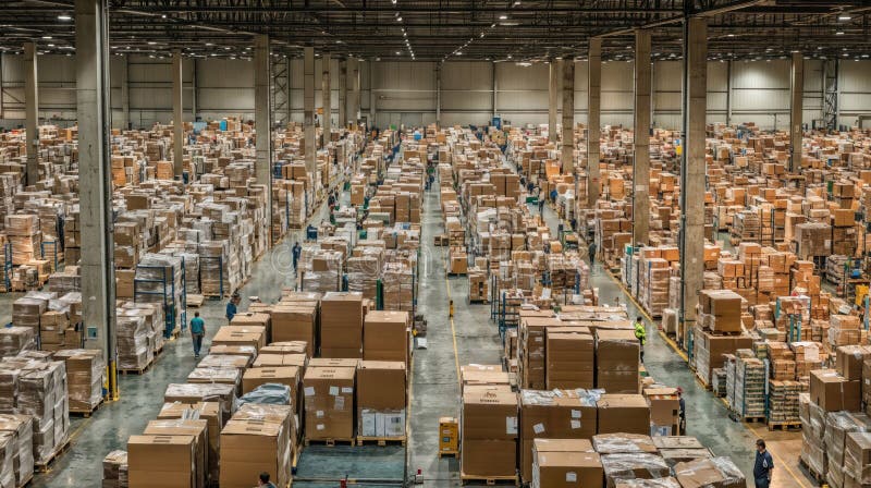 A Sizable, Expansive Warehouse Space Filled with Numerous Boxes and ...