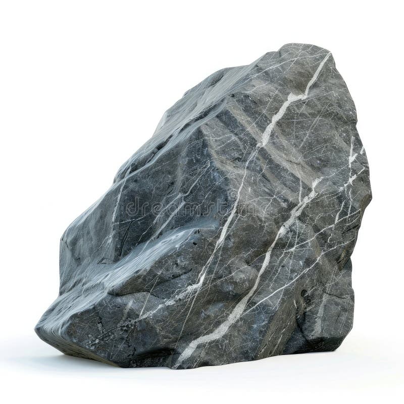Large Grey Stone Isolated on White Background Stock Illustration ...