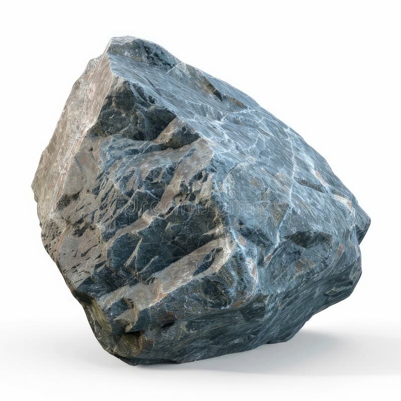 Large Grey Boulder Isolated on White Background Stock Illustration ...