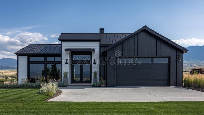 A Sizable, Up-to-date Farm Building with a Metallic Outer Layer Stock ...