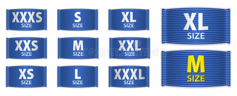 Set of Realistic Size Clothing Label Isolated or Clothing Fabric Ribbon ...