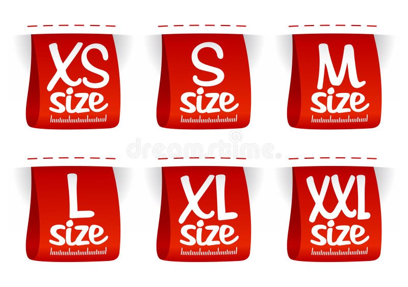 Size clothing stickers stock vector. Illustration of clothing - 16316880