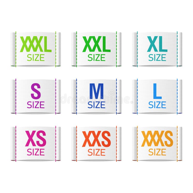 Size clothing stickers stock vector. Illustration of clothing - 16316880